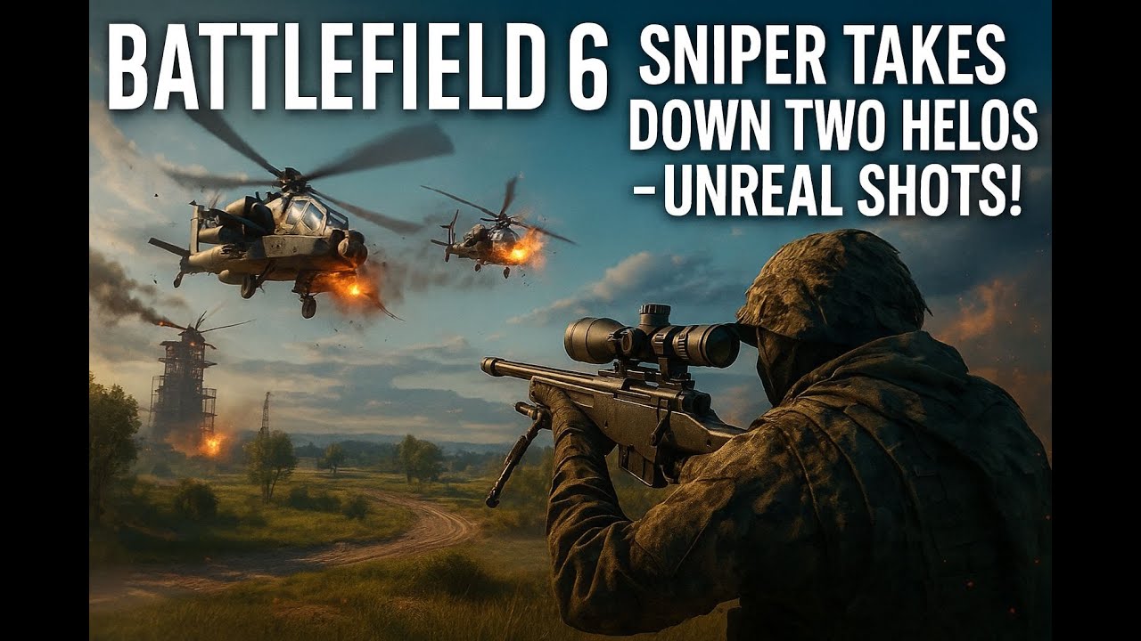 Sniper Takes Down TWO Helos -- Unreal Shots! #battlefield6 #bf6 # ...