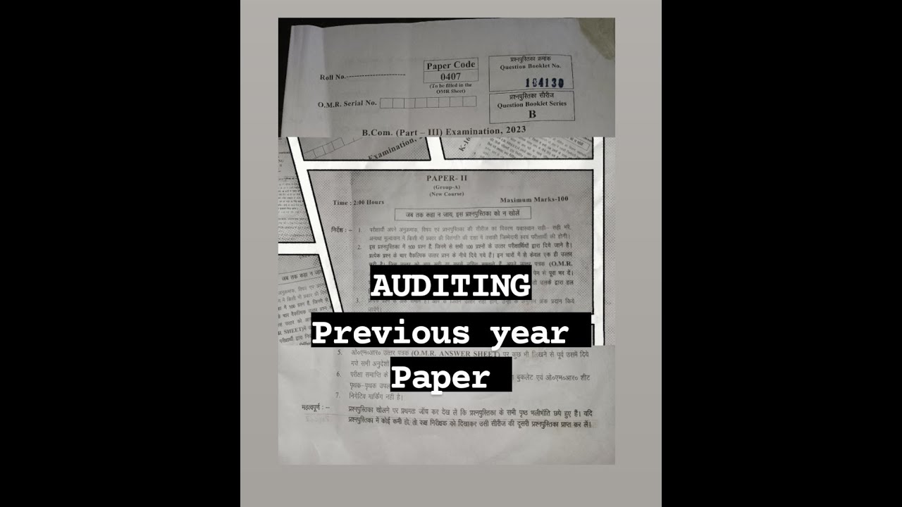 AUDITING previous year paper - YouTube