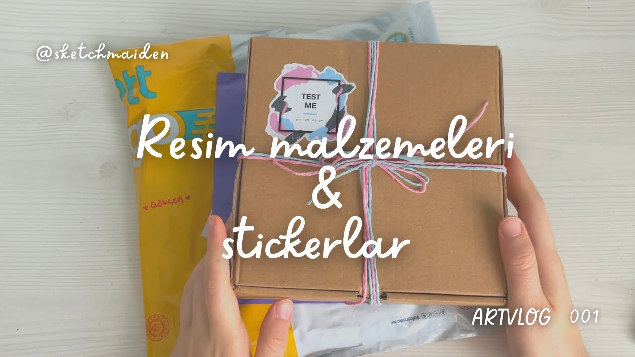 Türk işletmelerden aldığım resim malzemeleri ve stickerlar - YouTube