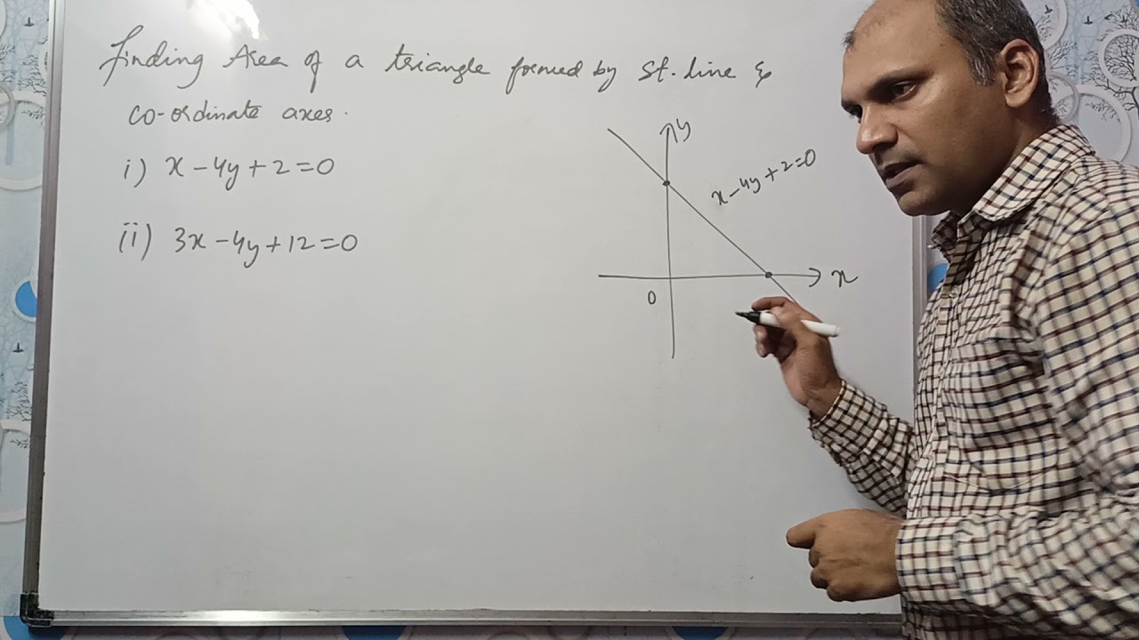 Straight Lines Part 9. Area of triangle formed by 3 straight lines ...