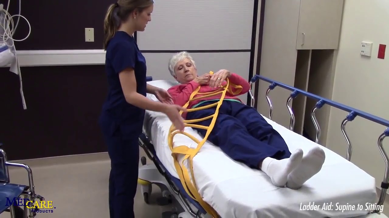 Medcare Ladder Aid for Patient Positioning from Supine to Seated - YouTube