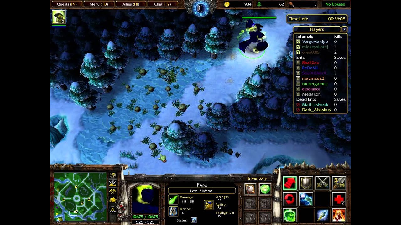 Warcraft 3: Tree Tag WINTER EDITION Infernal Gameplay - YouTube