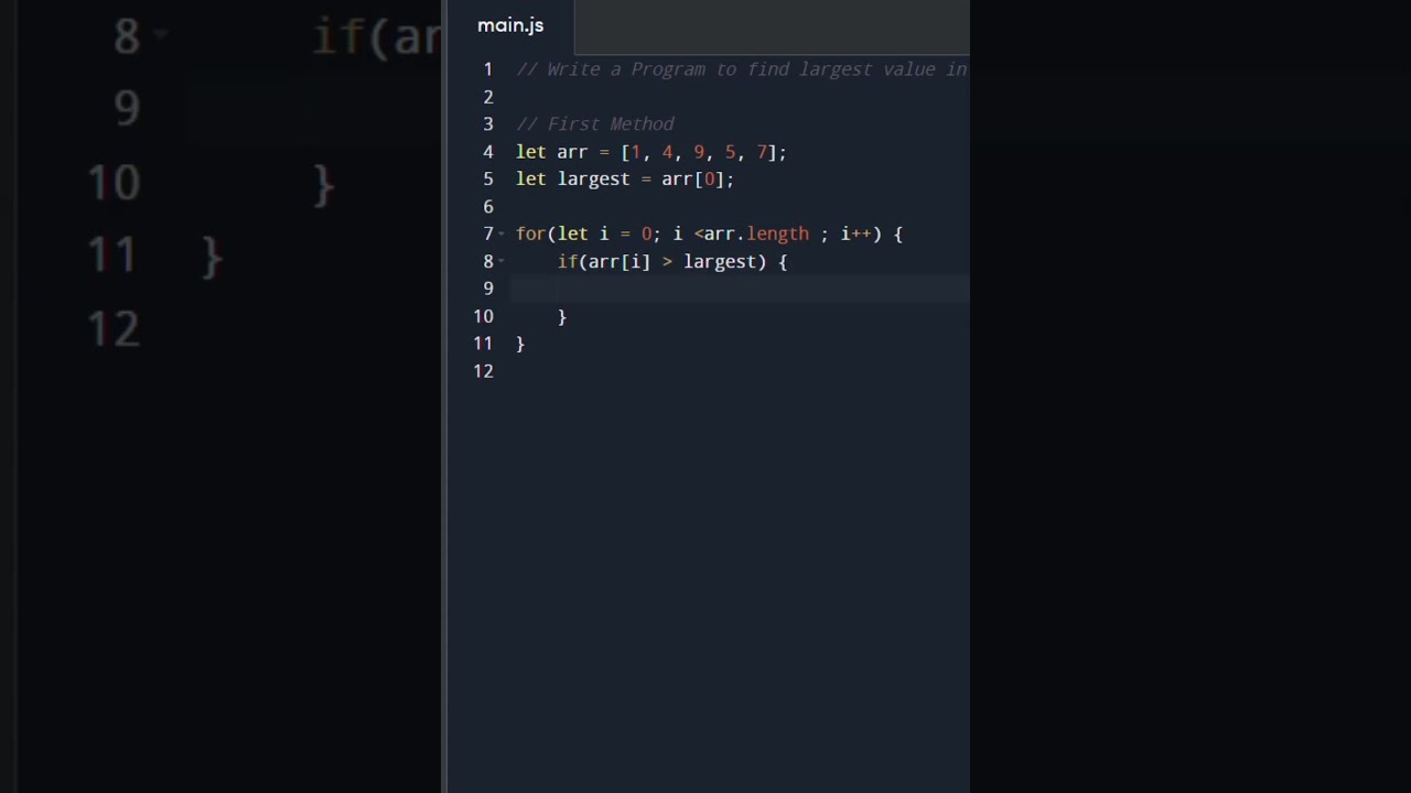 Find A Largest Value In Array JavaScript js array programming javascript coding YouTube Find A Largest Value In Array JavaScript js array programming javascript coding YouTube