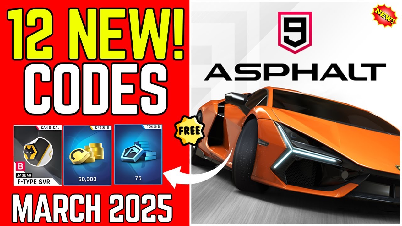⚡️MARCH UPDATE⚡CODES ASPHALT CODES 2025 - ASPHALT 9 CODES - ASPHALT 9 PROMO CODE - YouTube
