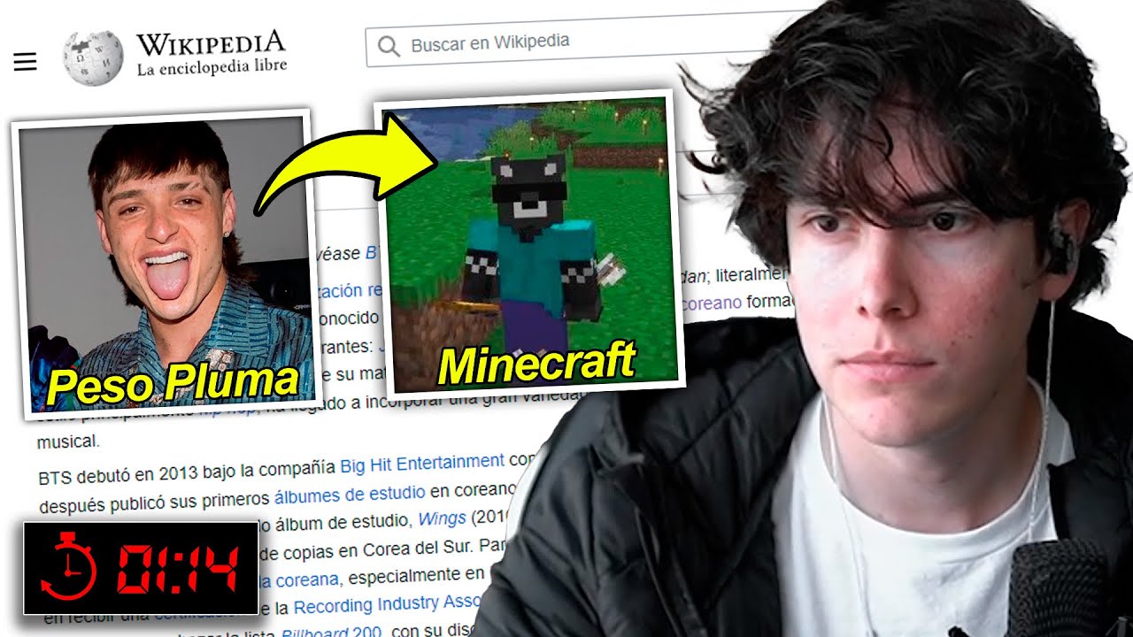 Hice speedrun de Wikipedia (Peso Pluma, Minecraft, BTS, Messi)🌐 - YouTube