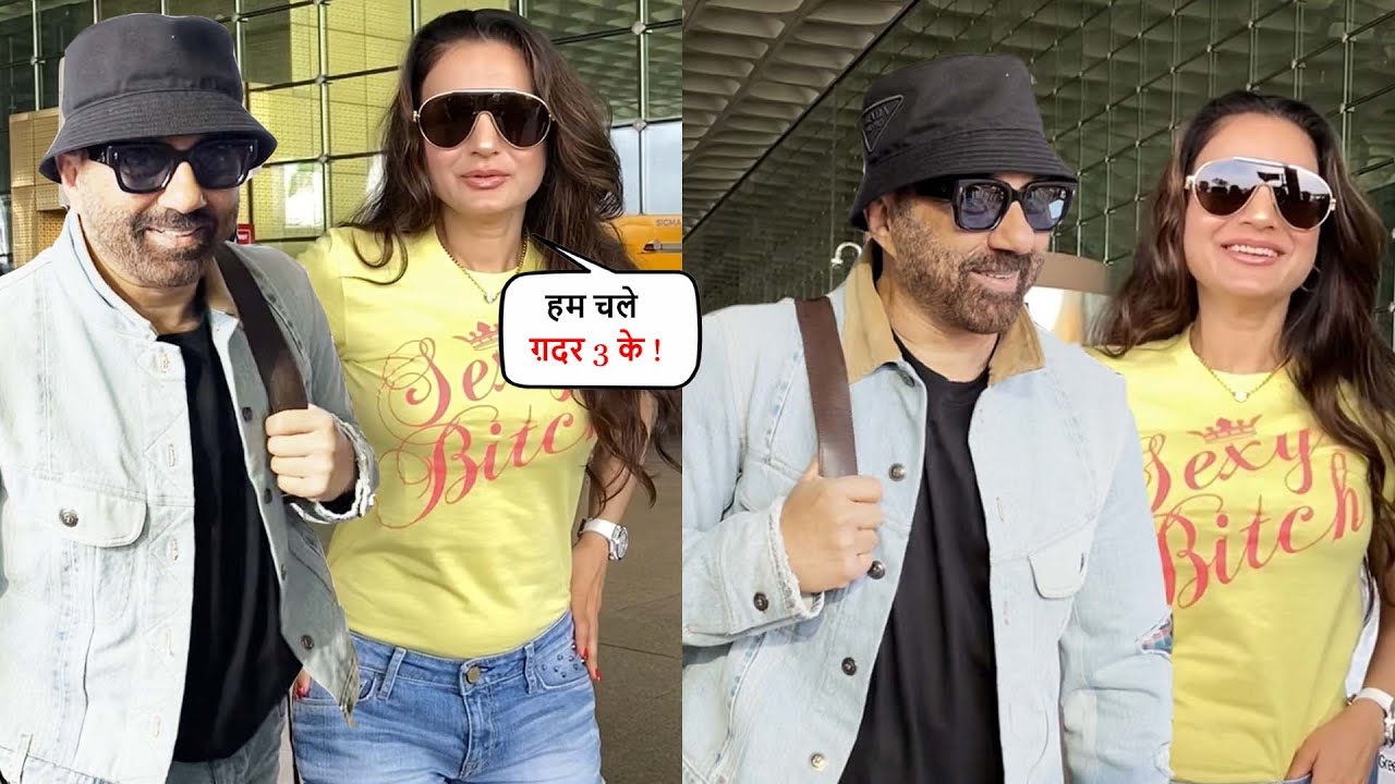 Sunny Deol and Amisha Patel Arrive Back To Back Mumbai Airport For The ...
