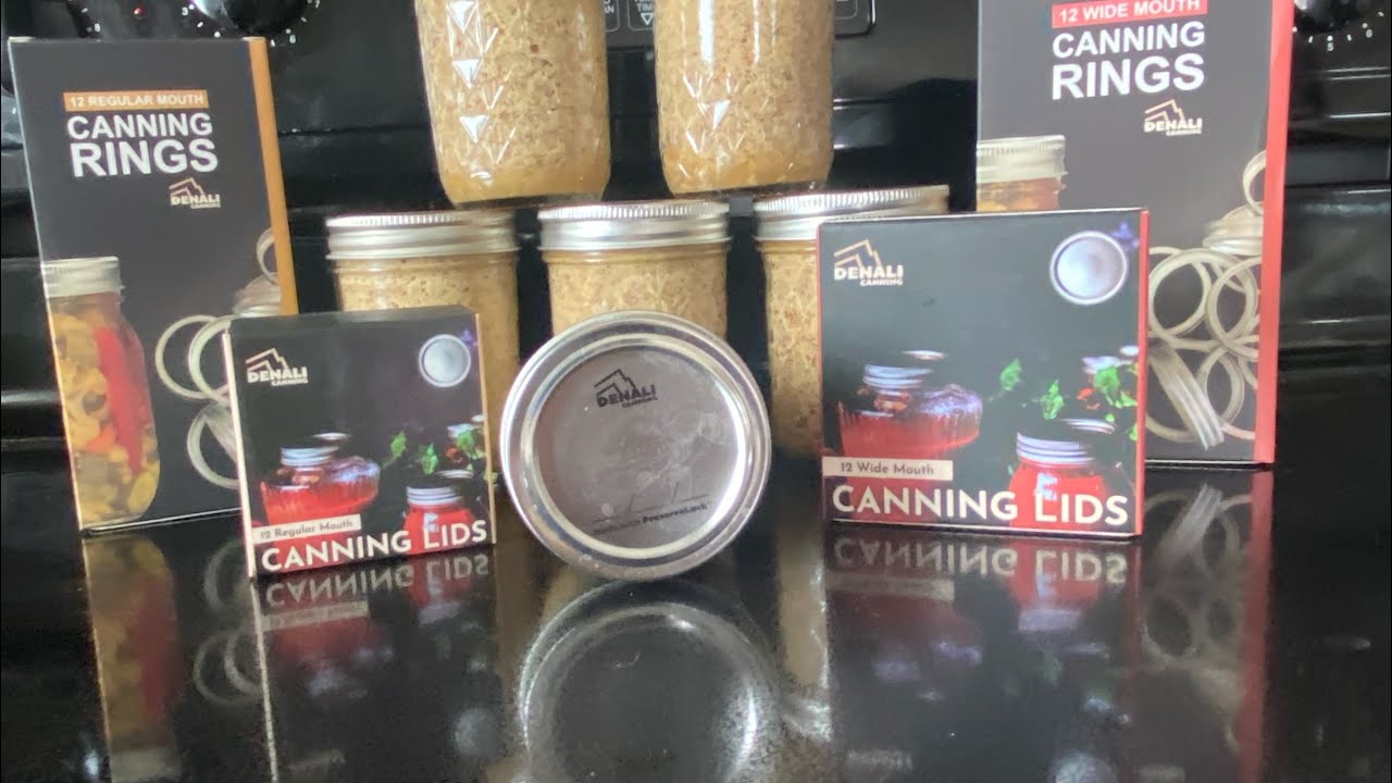 Water Bath/Steam Bath Canning Ground Thyme Mustard using Denali Lids - YouTube