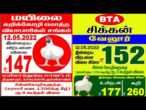 12-05-2022| Today Chicken rate| Today egg rate|Tamilnadu broilers ...