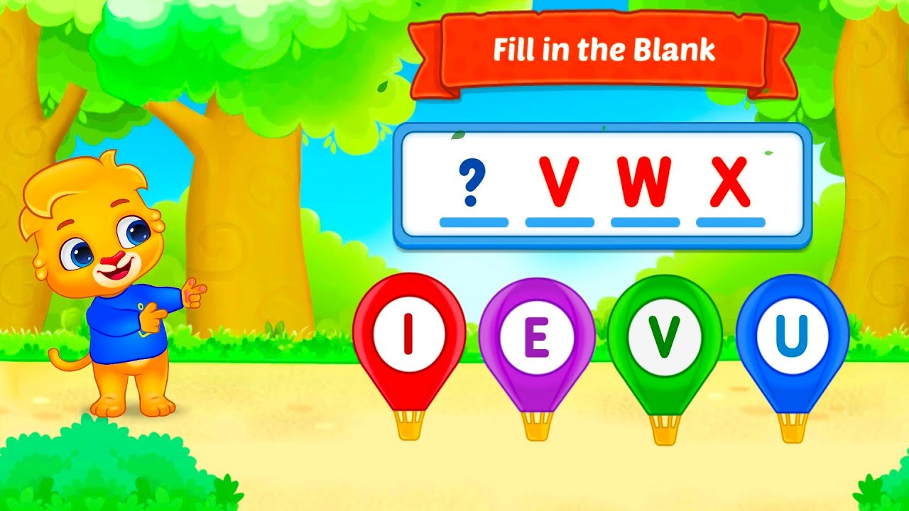 Fill in The Blank with select alphabet educational video for kids| A to ...