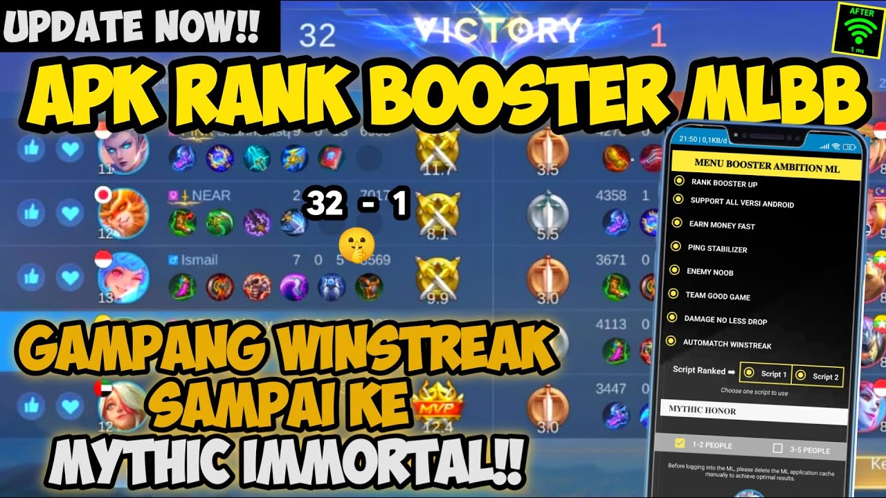 UPDATE APK + VPN VIP RANK BOOSTER MOBILE LEGENDS TERBARU 2025 WORK 98% ...