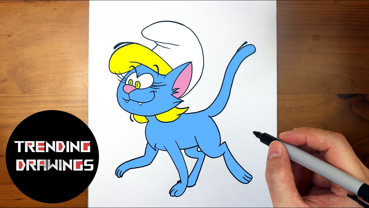How To Draw Smurfette Cat - YouTube