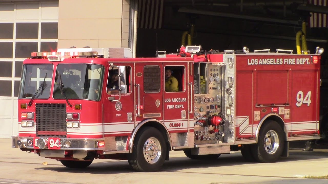 LAFD Engine 94 Responding - YouTube