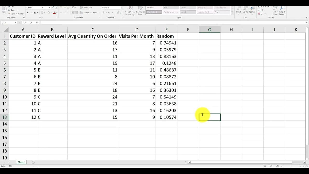 Stratified Sampling In Microsoft Excel Youtube