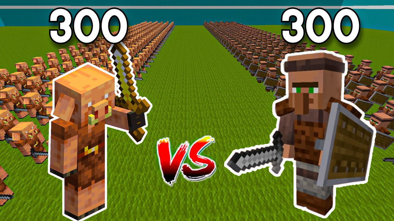 300 PIGLIN vs 300 GUARD VILLAGER | Minecraft Battle - YouTube