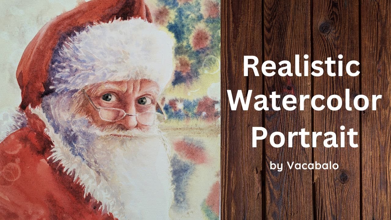 Watercolor portrait painting for Christmas - How to paint Santa Claus ...
