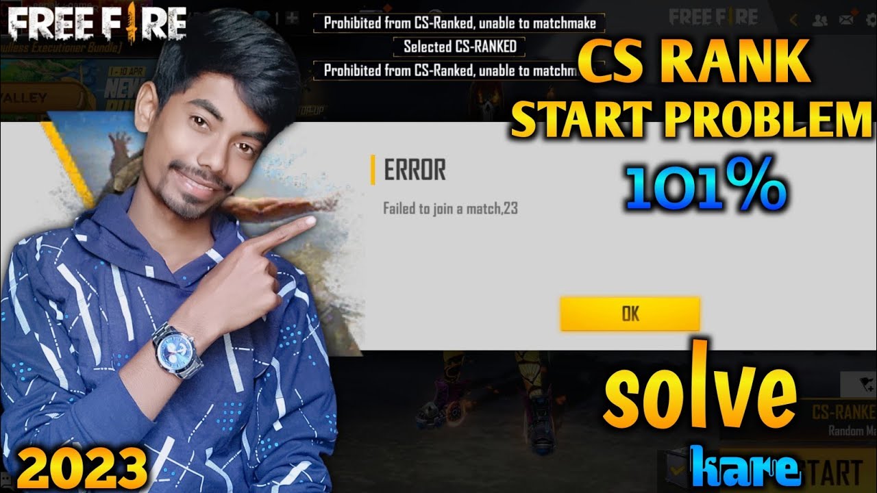 Failed to join a match 23 // free fire CS rank start problem solve / ff ...