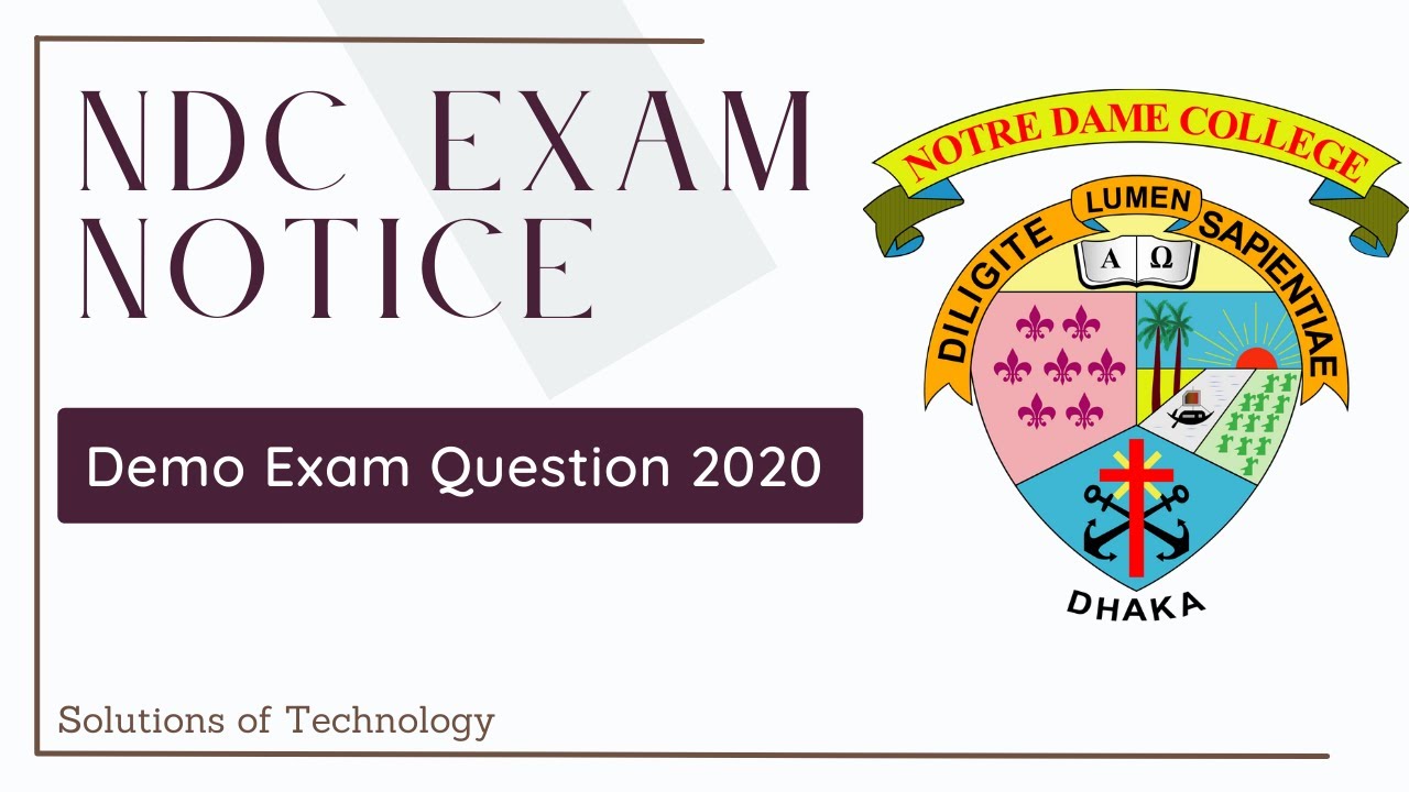 NDC DEMO EXAM QUESTION 2020 [ 18/08/2020 ] - YouTube