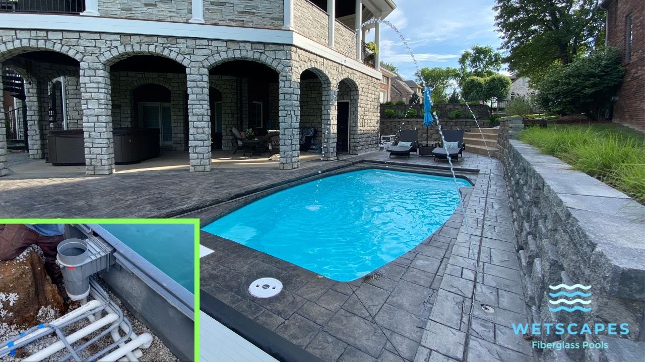 Plumbing a Fiberglass Swimming pool | Returns Drains Skimmer ...