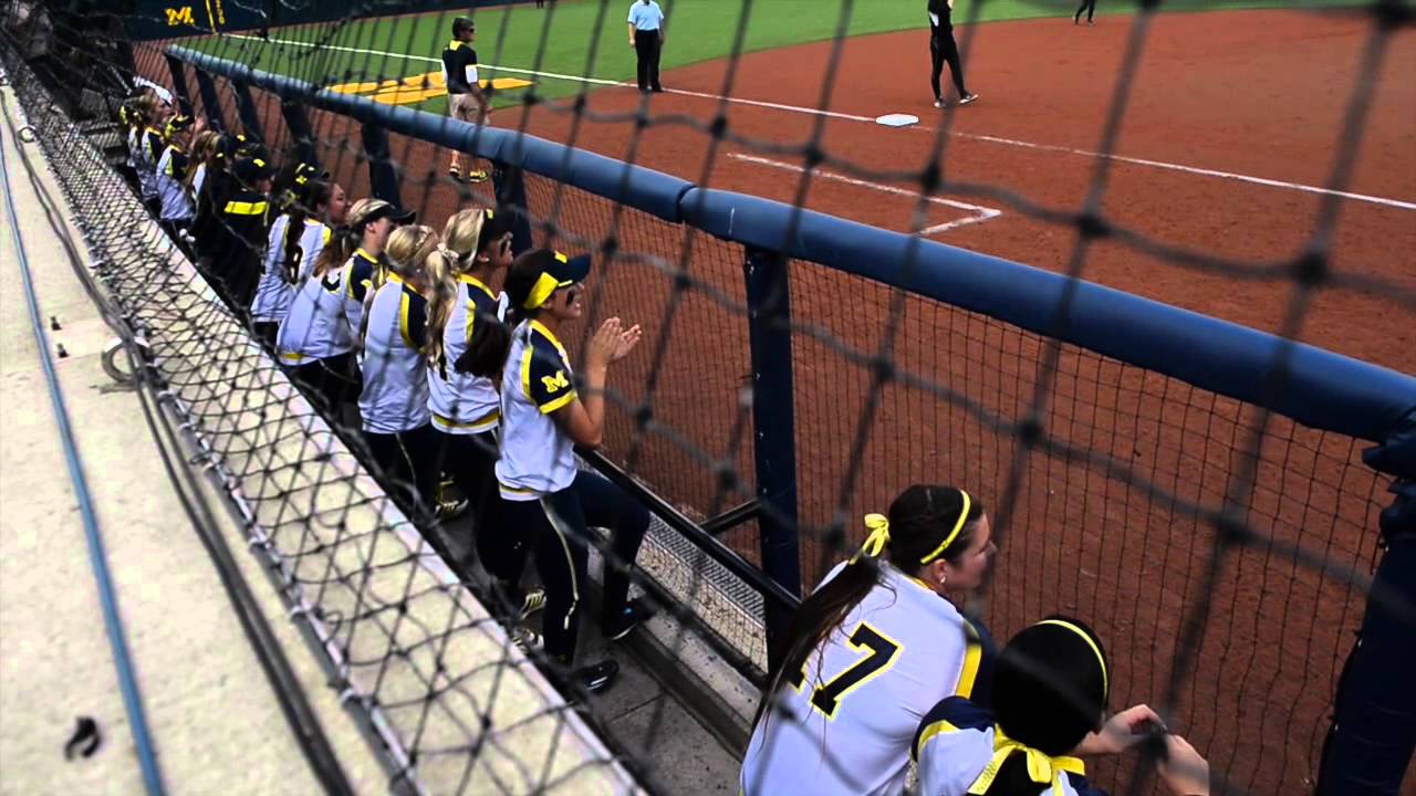 Video: Michigan softball's lively dugout - YouTube