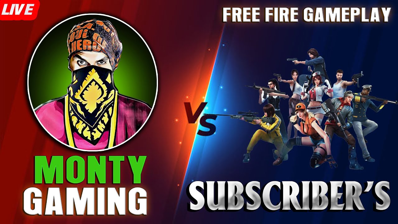 Free Fire Live Custom Room Challenge | Monty Gaming Vs Subscriber - YouTube