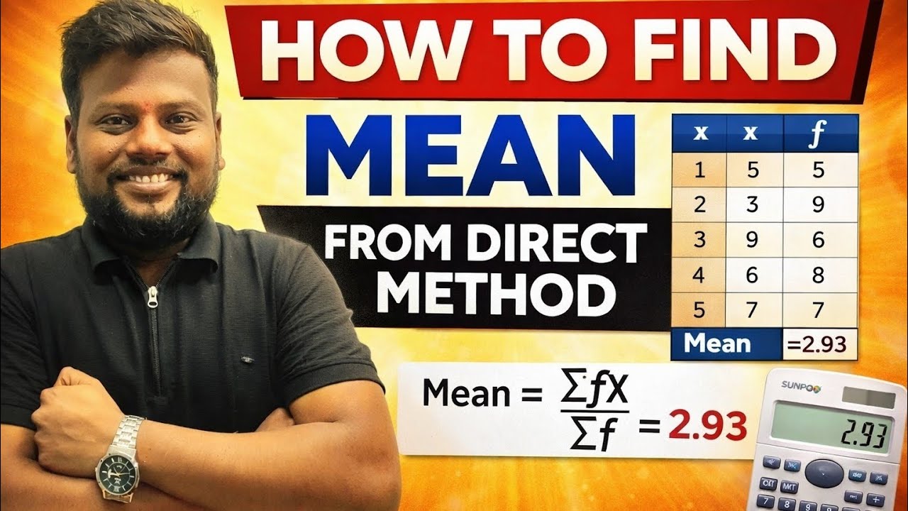 How to Find Mean | Mean by Direct Method | Statistics Class 9 & 10 ...