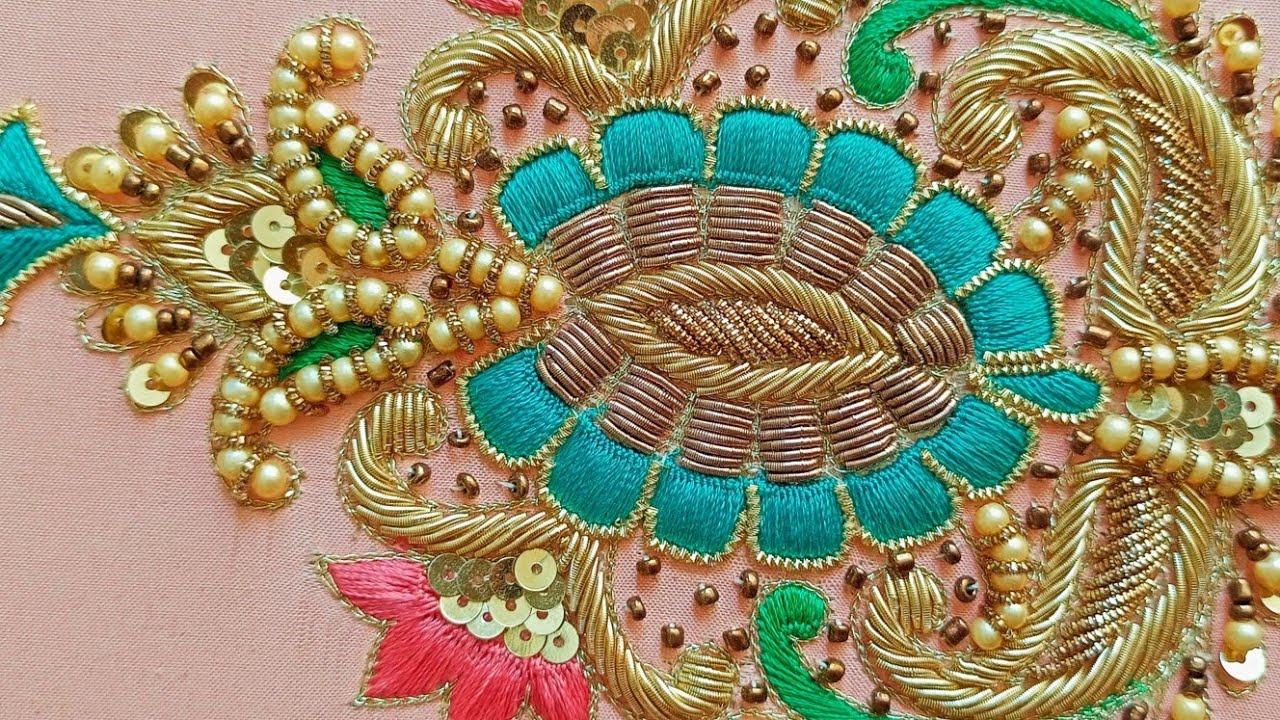 Beautiful bunch design with resham work | Amazing aari work | Magical ...