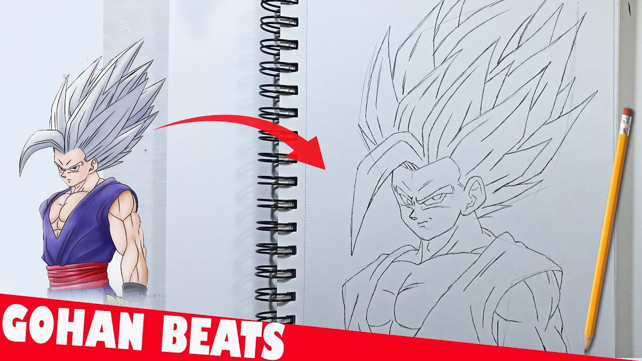 COMO DIBUJAR A GOHAN MODO BESTIA PASO A PASO - GOHAN BEATS - YouTube