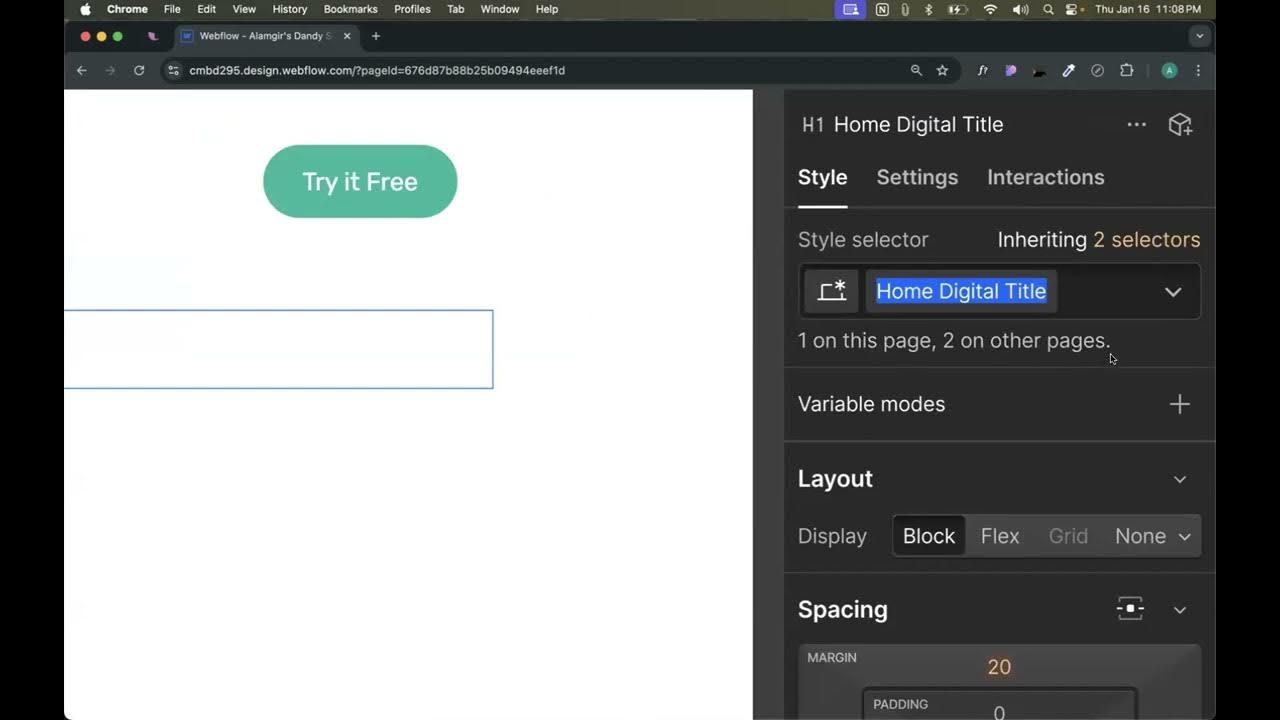 Webflow CSS Class | Combo Class & Hover Effect Tutorial || Almagir H Kobir - YouTube