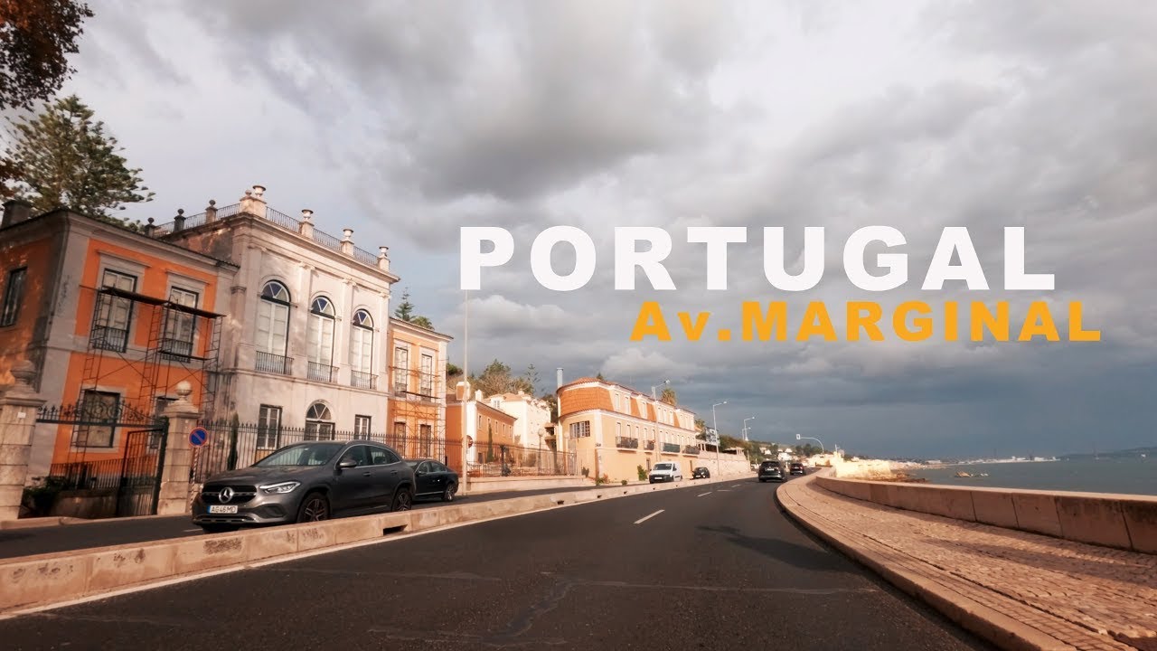 Cloudy Coastal Drive on Av. Marginal: Cascais to Lisbon | First-Person ...