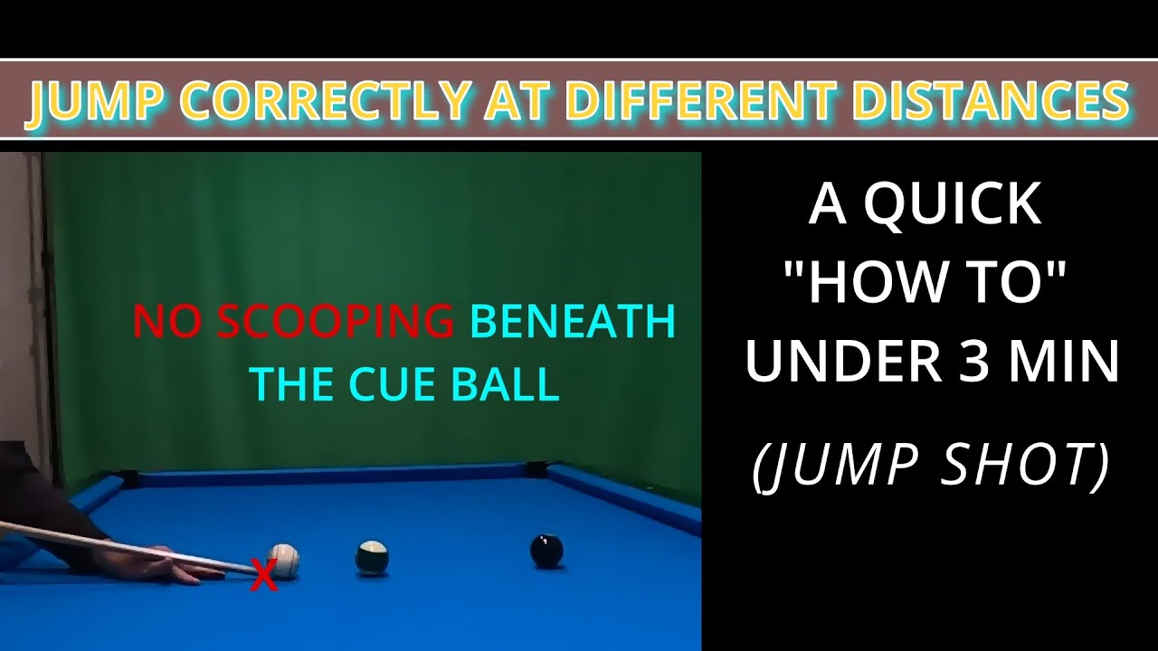 JUMP SHOTS IN POOL AT DIFFERENT DISTANCES (HOW TO JUMP THE CUEBALL MORE ...