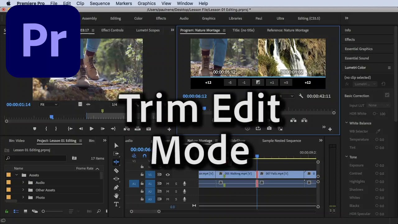 How to Trim Edit Mode in Premiere Pro CC 2020 - YouTube