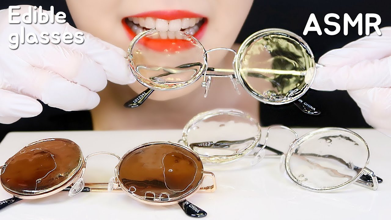 EDIBLE GLASSES ASMR SUGAR GLASS ASMR CANDY ASMR EDIBLE PRANK ASMR 😎 ...