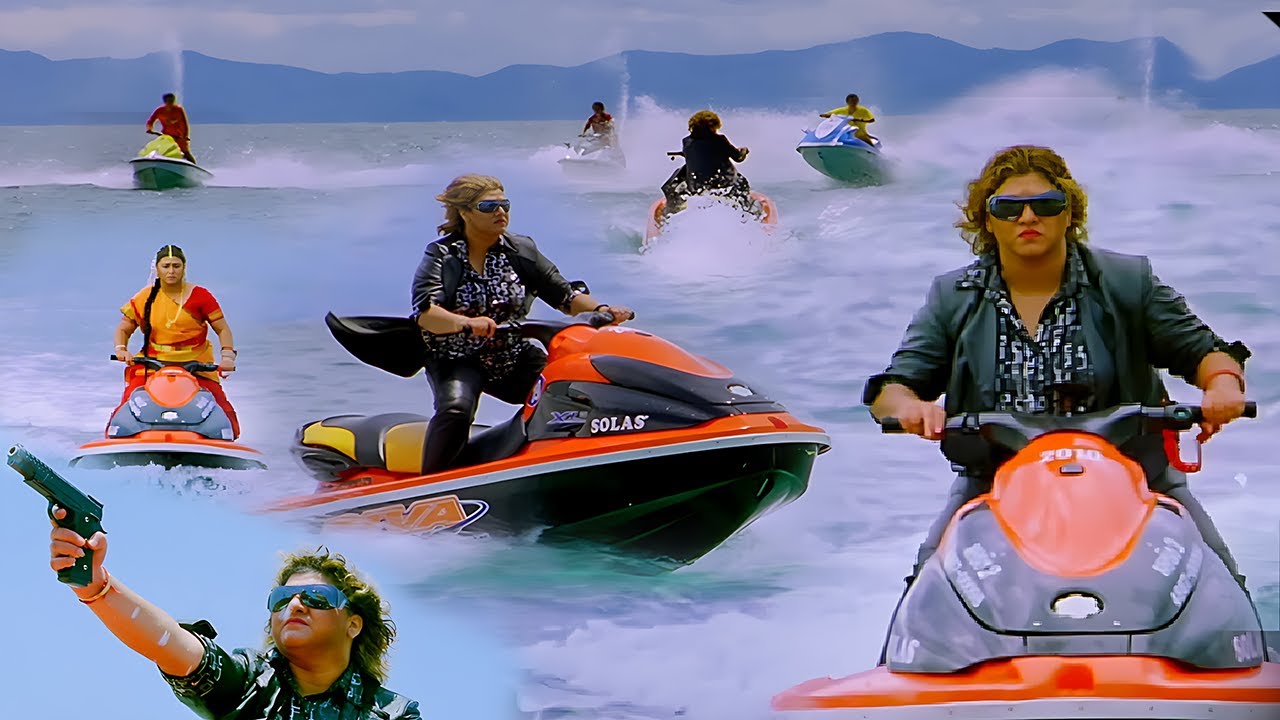 Lady fight scene in the ocean | Veera | English Dubbed Movie Scene ...