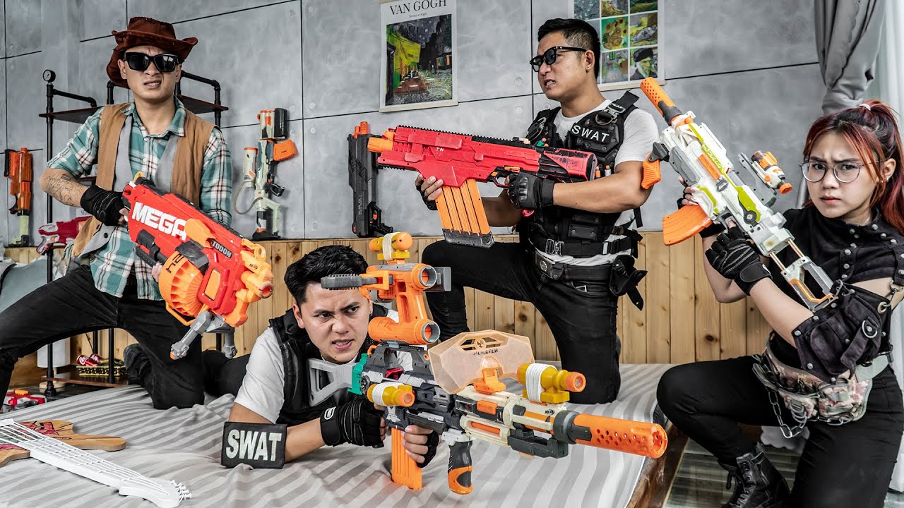 SEAL X Nerf War : Gangster Police SWAT Nerf Guns Fight Dr Ken Crazy In Fanstatic Battleground ...