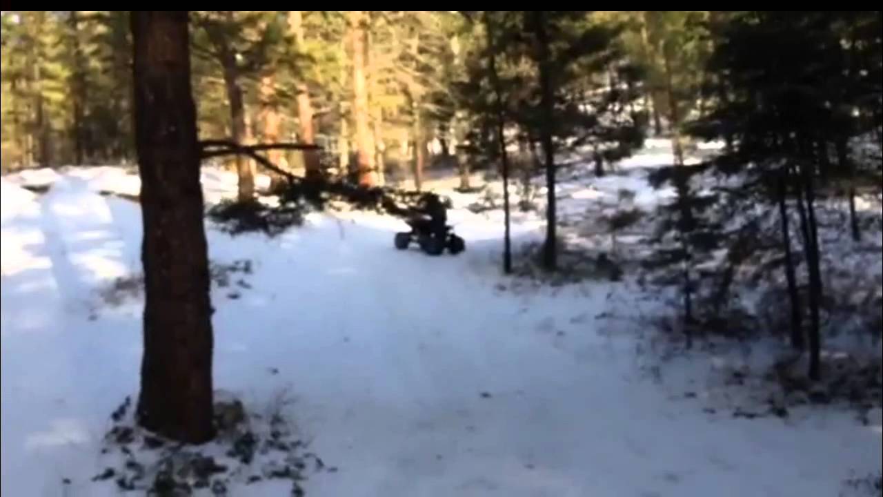 Kazuma Falcon 110 atv in the snow - YouTube