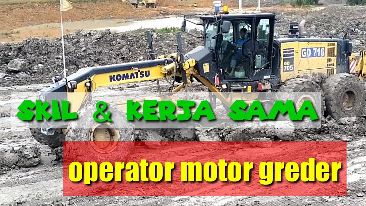 beginilah cara kerja sama operator motor greder saat seliperi jalan ...