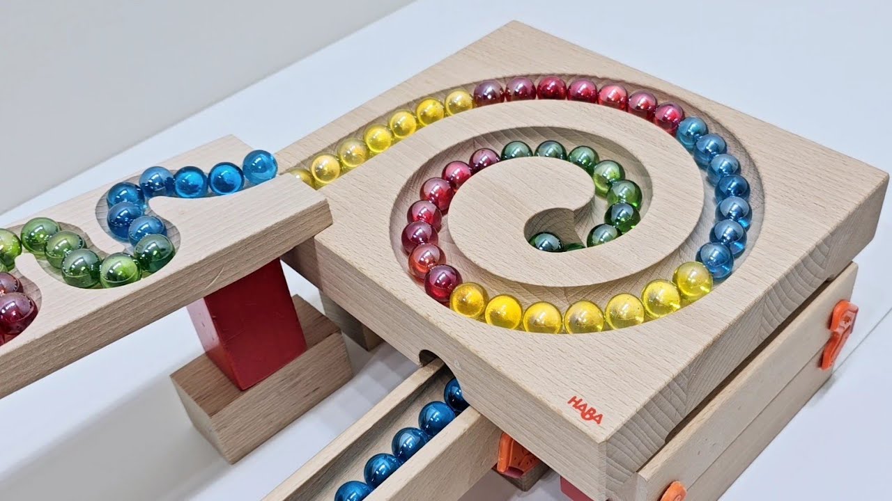 Marble Run ASMR ☆ HABA Wooden Cuboro & Eureka Standart MIX Course & Haribo Gold Bear Gummy - YouTube