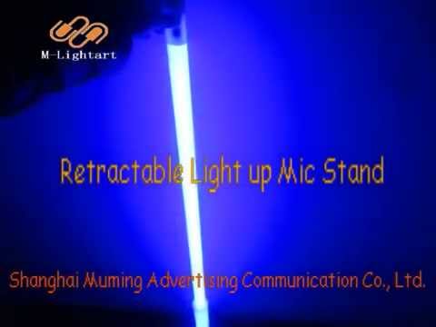 Retractable Light up Mic Stand - YouTube