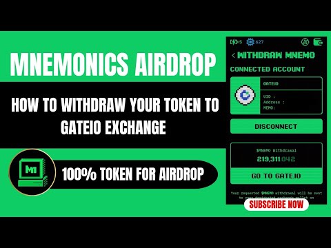 HOW TO WITHDRAW YOUR TOKEN TO GATEIO EXCHANGE | MNEMONICS AIRDROP - YouTube
