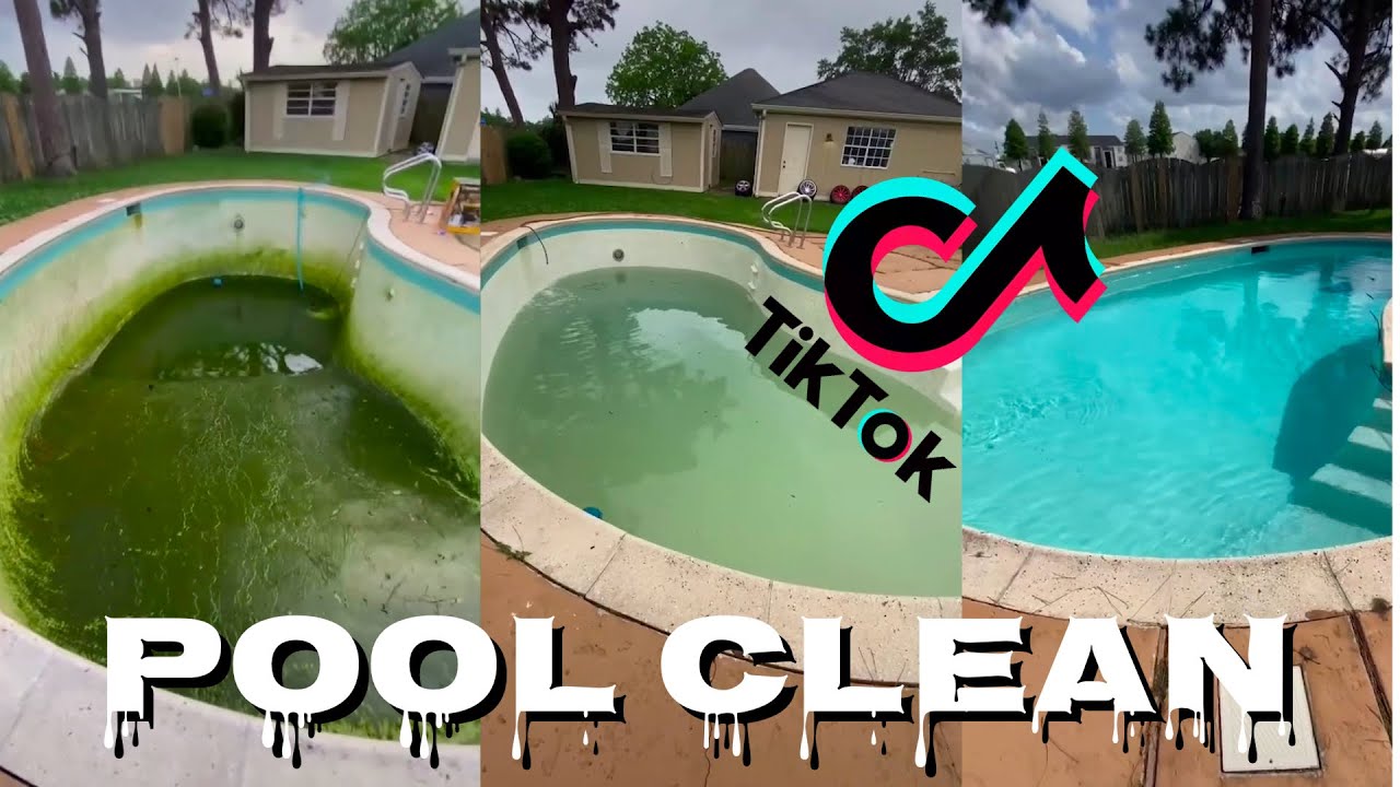 Satisfying TikTok Pool Cleaning compilation #clean - YouTube