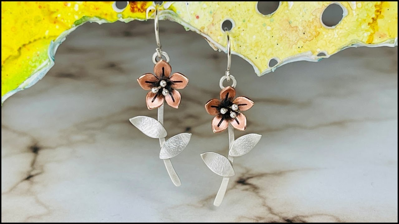 How to Make Copper Flower Earrings | Jewelry Making | Metalsmithing ...