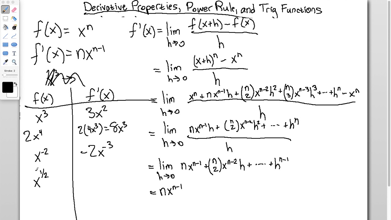 Derivative Properties Power Rule And Trig Functions YouTube Derivative Properties Power Rule And Trig Functions YouTube