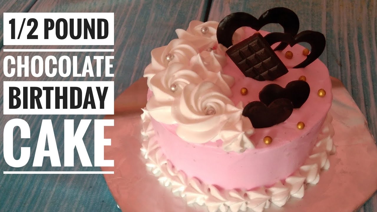 1/2 pound chocolate cake recipe||Chocolate sponge birthday cake||Simple ...