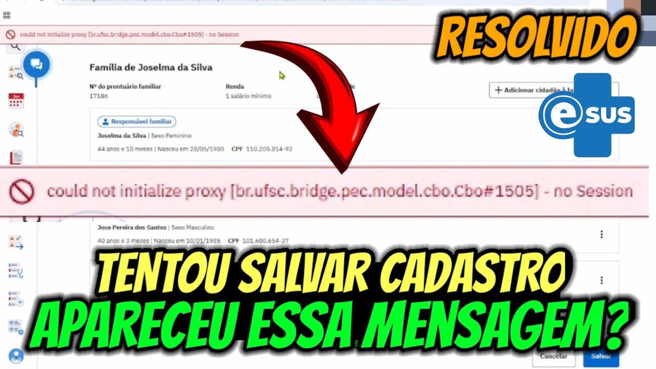 COMO CORRIGIR O ERRO 'COULD NOT INITIALIZE PROXY CBO#1505 - NO SESSION' NO PEC ESUS (PASSO A ...