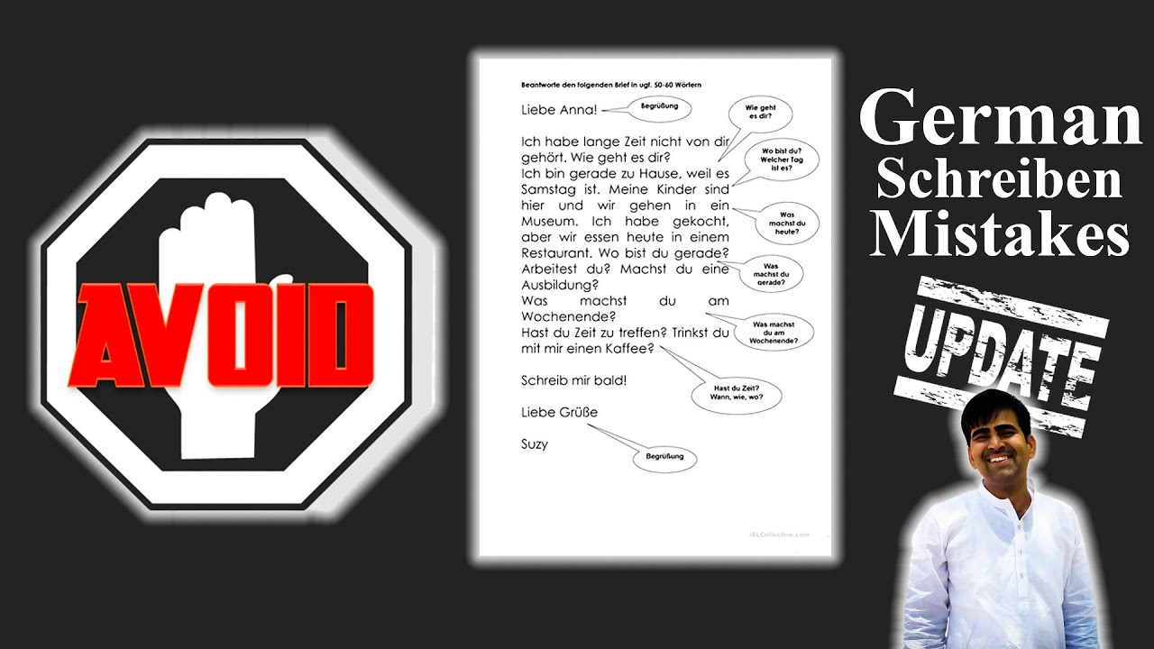 Avoid these mistakes | when you write letter in German | - YouTube