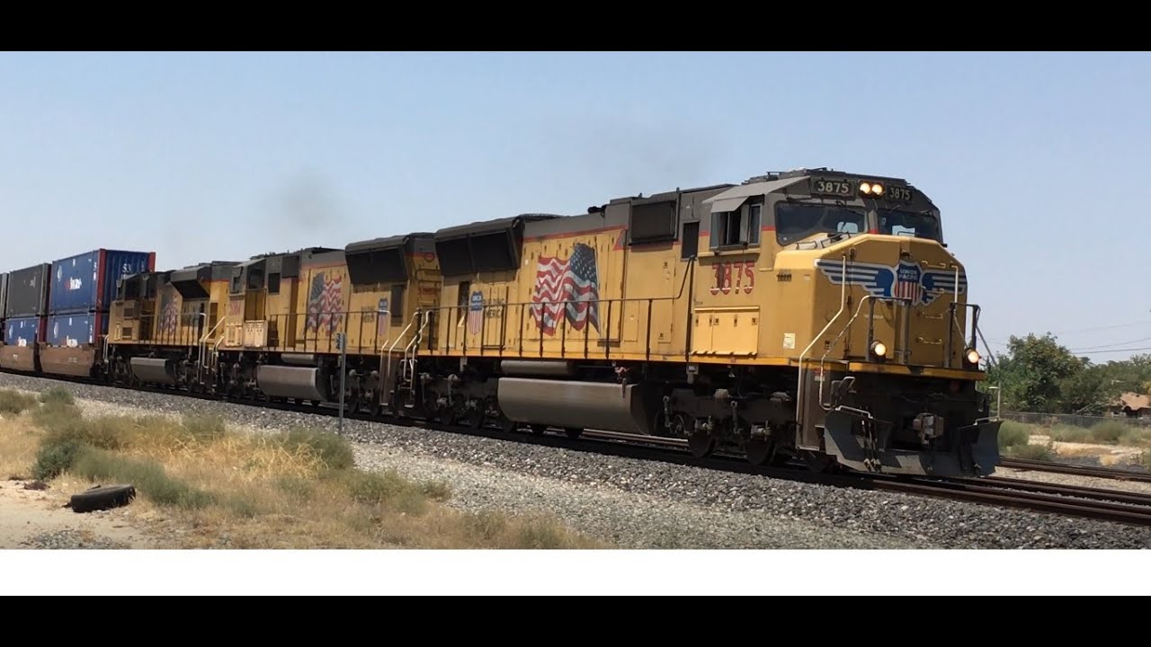 UP stacker at Magunden (Bakersfield, CA) - August 8, 2016 - YouTube