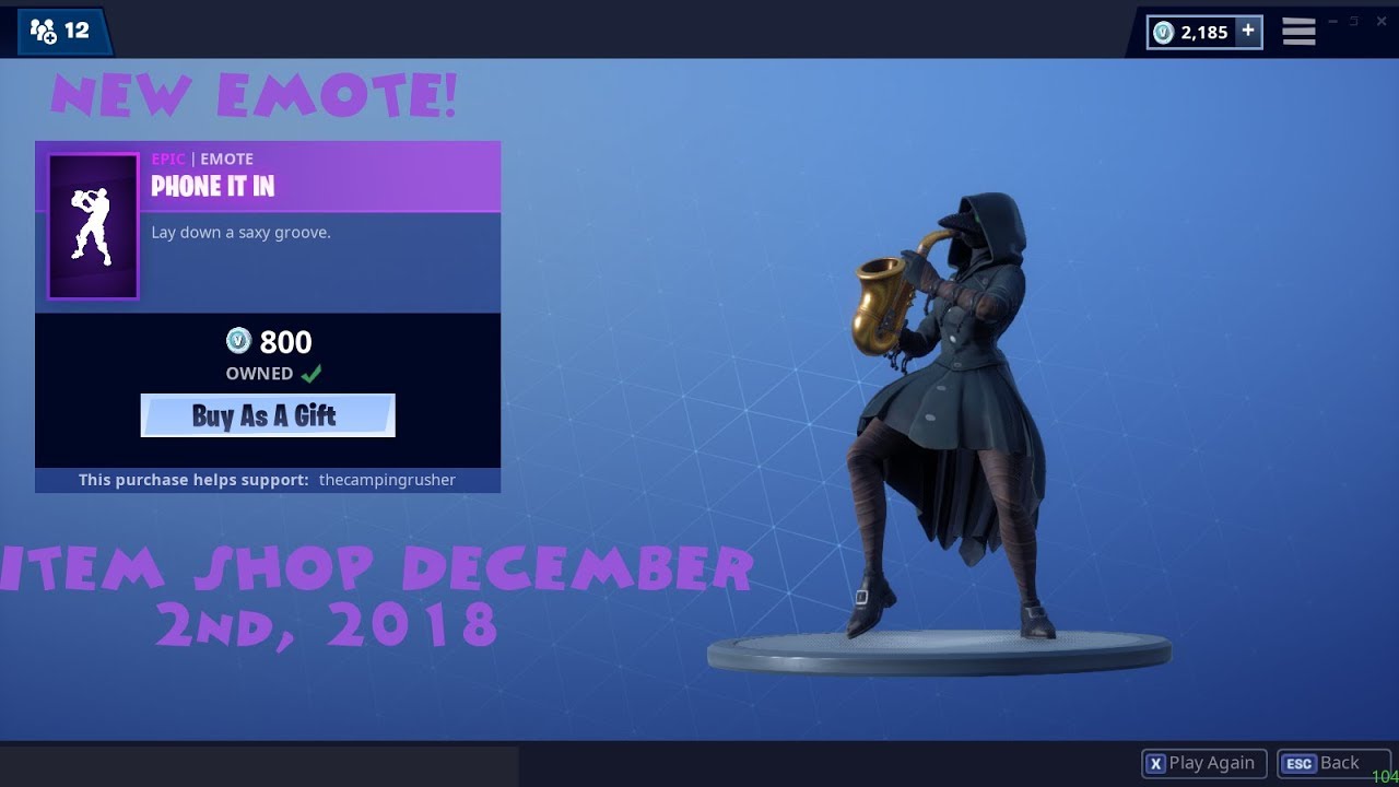 New Phone it in Emote! (Fortnite Item Shop December 2nd, 2018) - YouTube