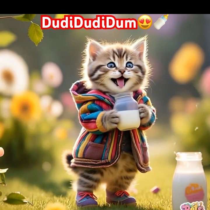 Dudi Dudi Dum Dum🍼😍 #shorts #shortsfeed #dudidudidam #cat #funny # ...