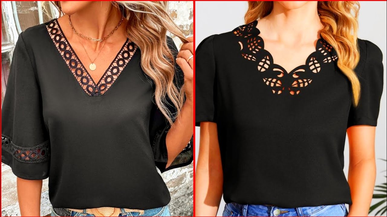 CÓMO CREAR UN HERMOSO MECH CON CORDONES CON BLUSAS COMBINADAS NEGRAS ...