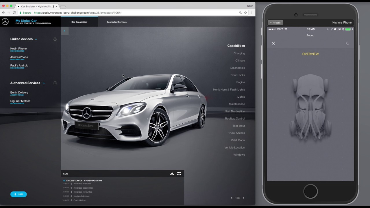 Mercedes-Benz car emulator demo - YouTube